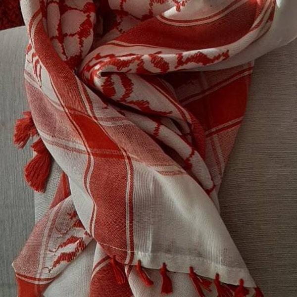 Kuffeyeh, Kufiya, Plaestine, Red Kuffiya, Hatta, Shmagh - Etsy