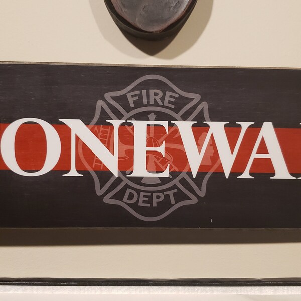 Firefighter Name Sign, Firefighter Decor, Family Name, Fireman Decor ...