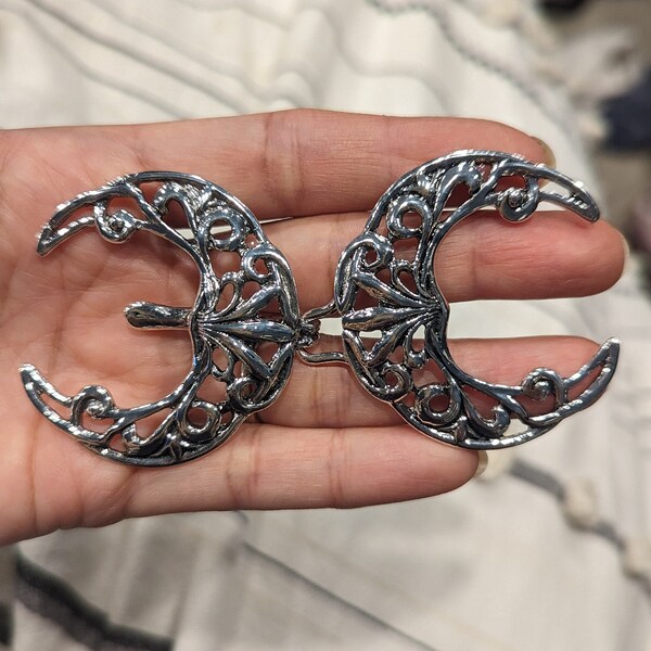 Moon Cloak Cloakclasp Double Moon Cape Closure, Fibula, Penannular - Etsy