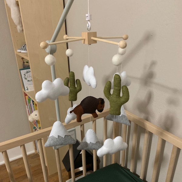 Bison Western Cowboy Baby Mobile, Desert Prairie Kid Room Design ...