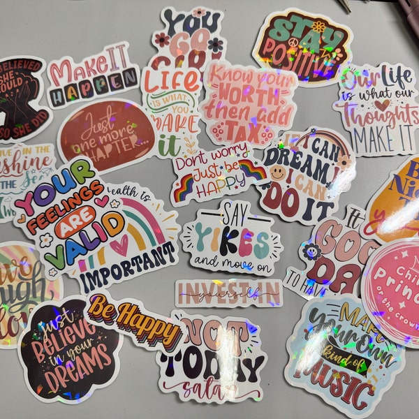 Boho / Aesthetic Quote Sticekers, Vinyl Motivational Stickers for ...