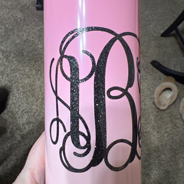 Glitter Monogram Decal, Glitter Car Decal, Glitter Monogram Car Decal ...