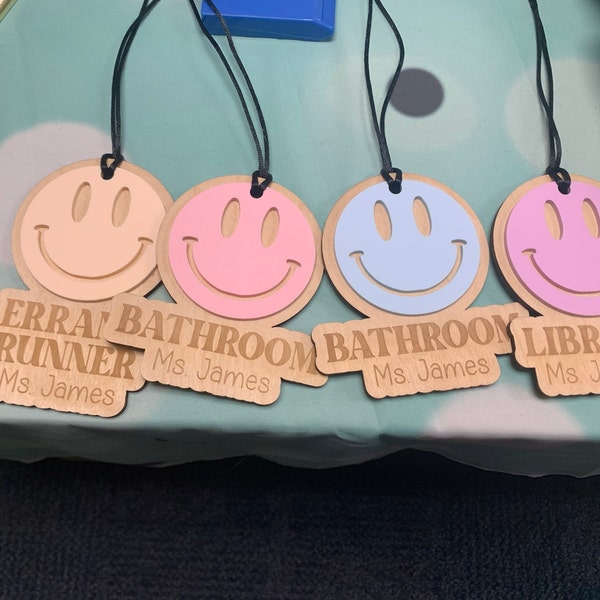 Hall Passes, Smiley Hall Passes, Retro Classroom, Boho Hall Passes - Etsy