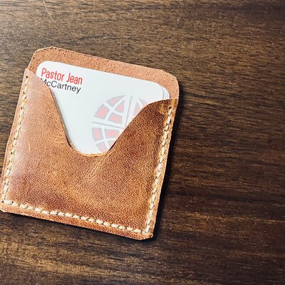 Leather Handmade Square Business Card Holder - Etsy