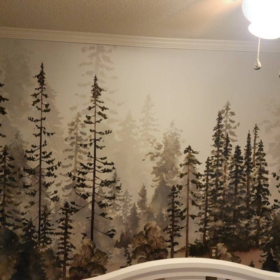 Large Wall Simple Spring Tree Decal Forest Decor Vinyl Sticker - Etsy