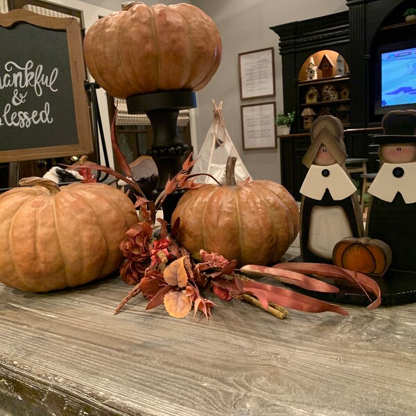 Wood Pilgrim Set/tabletop/ 3 Piece Set/8" Tall/ Made PER Order NOT ...