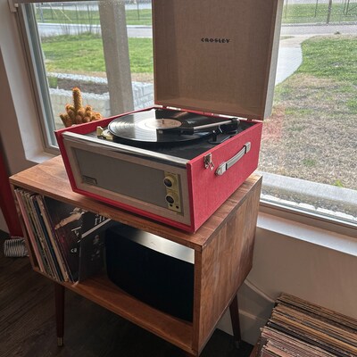 MCM Mid Century Modern Turntable Stand Solid Wood Table for Record ...