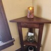 Solid Cherry Corner Table With Bottom Shelf, Handcrafted Bathroom ...