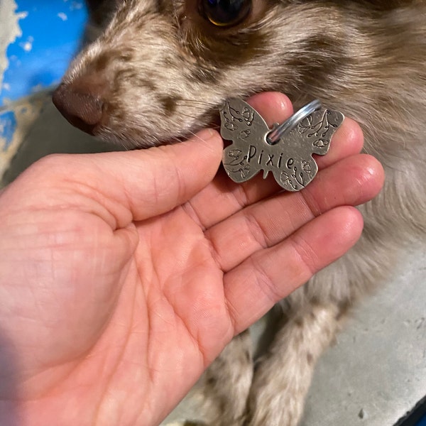 Dog Tag for Dogs, Dog Tag, Butterfly Shaped Dog Tag, Dog Tag With ...