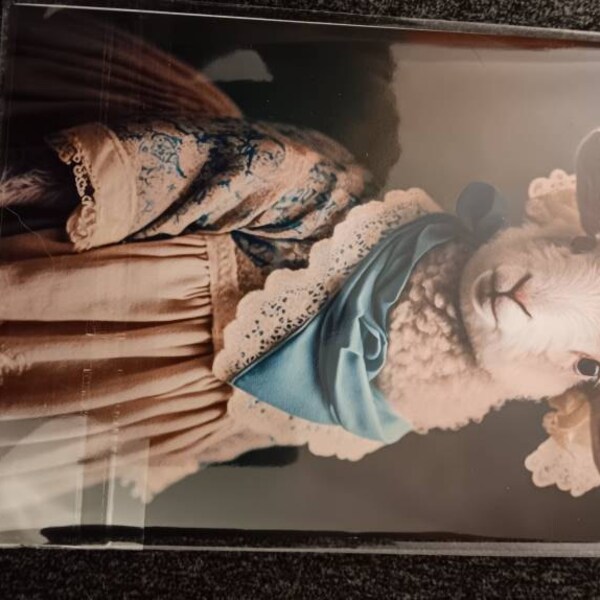 Vintage Sheep Painting | French Shabby Chic Wall Decor, Neutral Tone ...