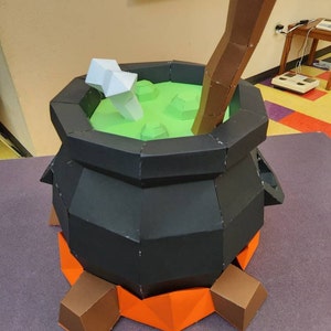 Witch's Cauldron Papercraft 3D DIY Low Poly Paper Crafts Halloween ...