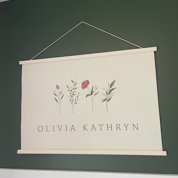 Personalized Girl Name | Fabric Wall Hanging | Personalized Baby Gift ...