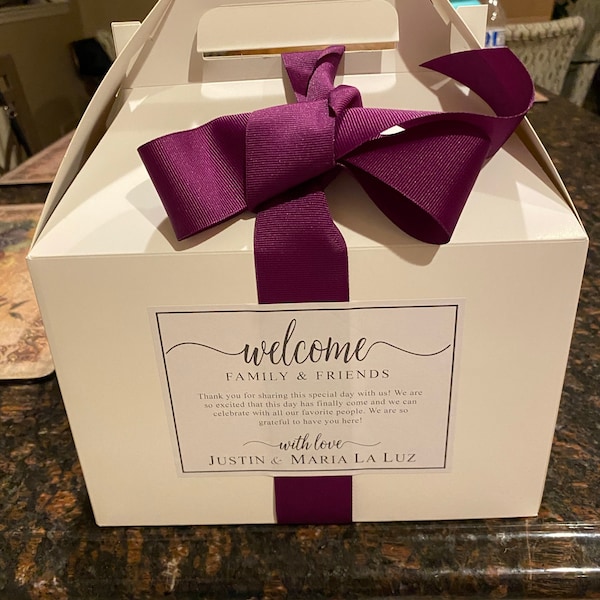 Wedding Welcome Boxes With Personalized Welcome Note - Hotel Welcome ...