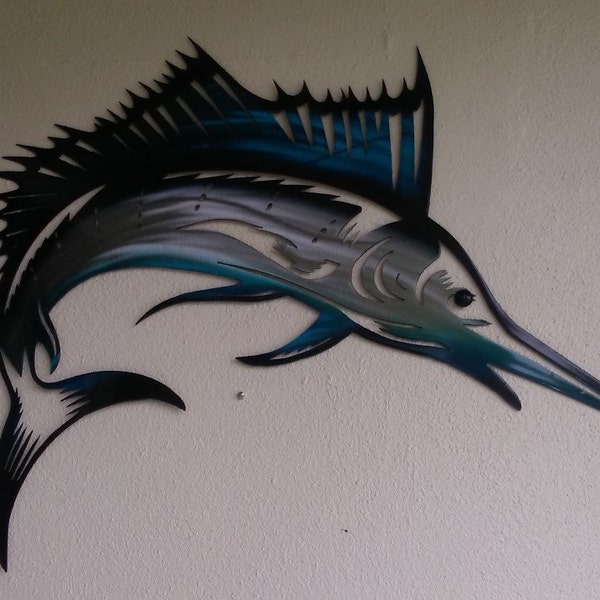 Swordfish Metal Wall Art, Marlin Metal Wall Art, Under the Sea Wall ...