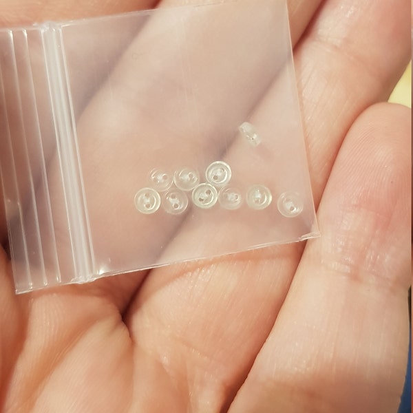 B054B Transparent Super Tiny 3mm Buttons Micro Mini Buttons Tiny ...
