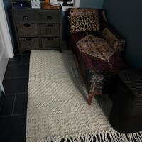 The Indoor Store - Hand Knitted Chunky Wool Loops Area Rug, Ivory/off ...