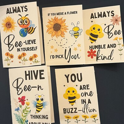 Bumble Bee Printable Cards // Thinking of You // Care and Concern ...