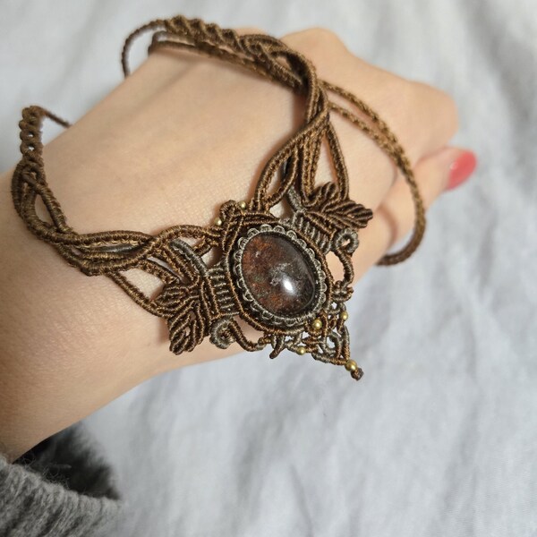 Moroccan Ammonite Fossil Macrame Necklace Pendant,bohemian Macrame ...