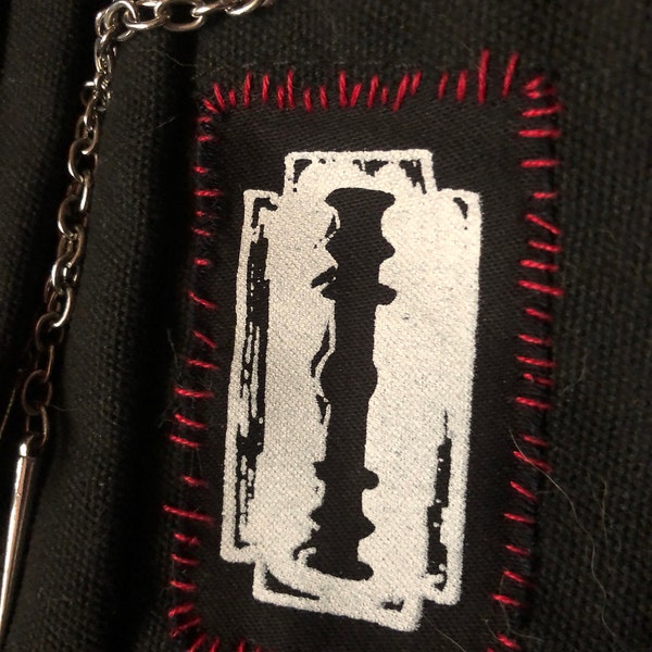Razor Blades Goth Punk Handmade Sew-on Fabric Patches Set - Etsy