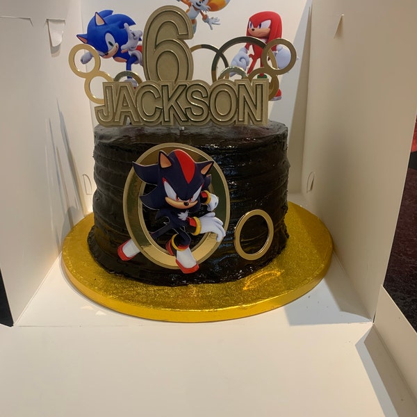 Sonic Shadow Cake Topper | Sonic Cake Topper | Sonic Shadow Party ...