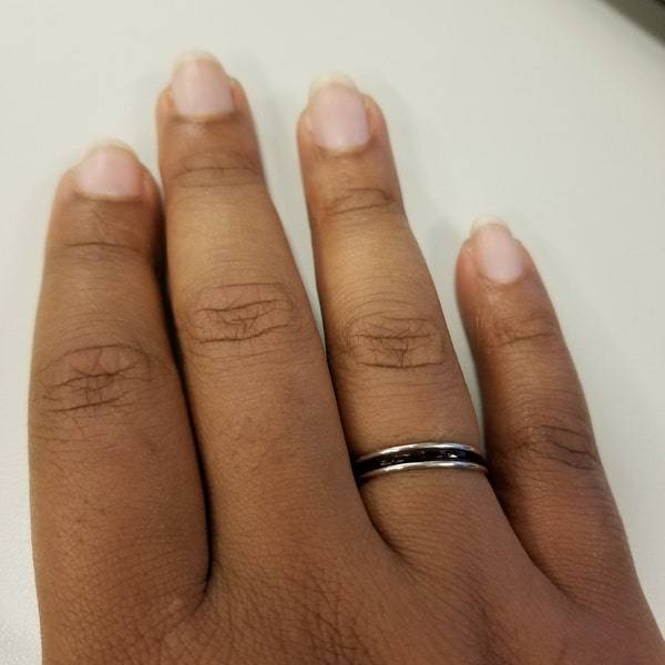 Super Thin Black Copper Stackable Ring(s), Black Ring, Skinny Ring ...