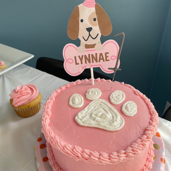 Personalized Puppy Dog Cake Topper | Dog Birthday Cake Topper, Puppy ...