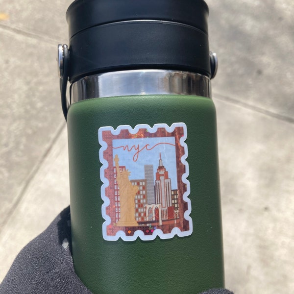 New York City Stamp Glitter Vinyl Sticker - Etsy
