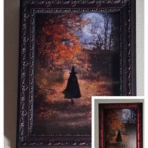 Giclee Fine Art Print Witch Raven Crow Black Bird Autumn Fall Autumn ...