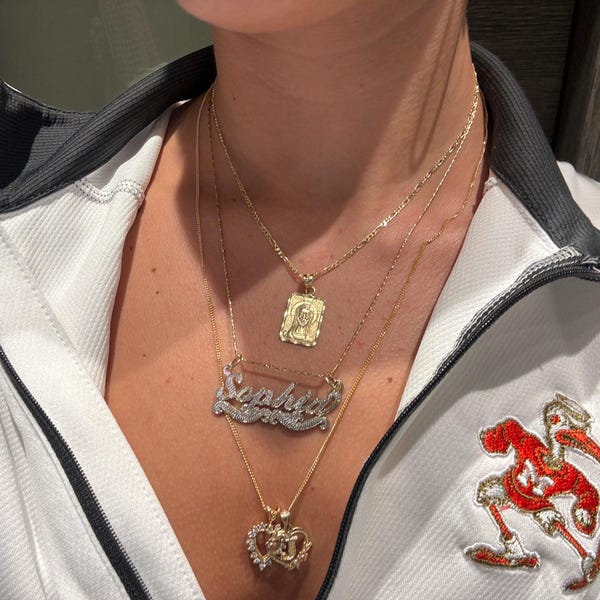 14K, 10K Solid Gold Name Pendant Diamond Cut Engraved personalized ...