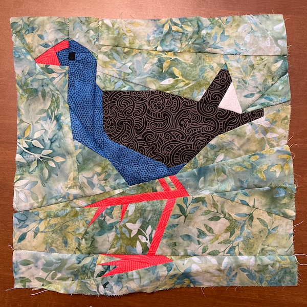 Pukeko 12 Inch Foundation Paper Pieced New Zealand Bird Quilt Pattern ...