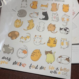 29 Cute Cat Planner Stickers, Cat Lover Planner Stickers, Cat Stickers ...