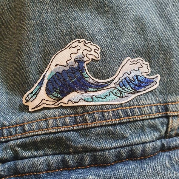 Sea Wave Iron-on Patch, Ocean Wave Badge, Surf Wave Patch, Decorative ...