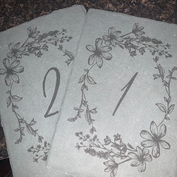 Handmade Paper Table Number Signs - Etsy