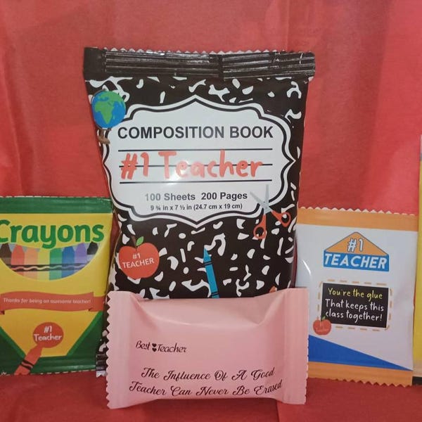 Teacher Appreciation Gift Snack Wrapper Bundle Printable Teacher Gifts ...