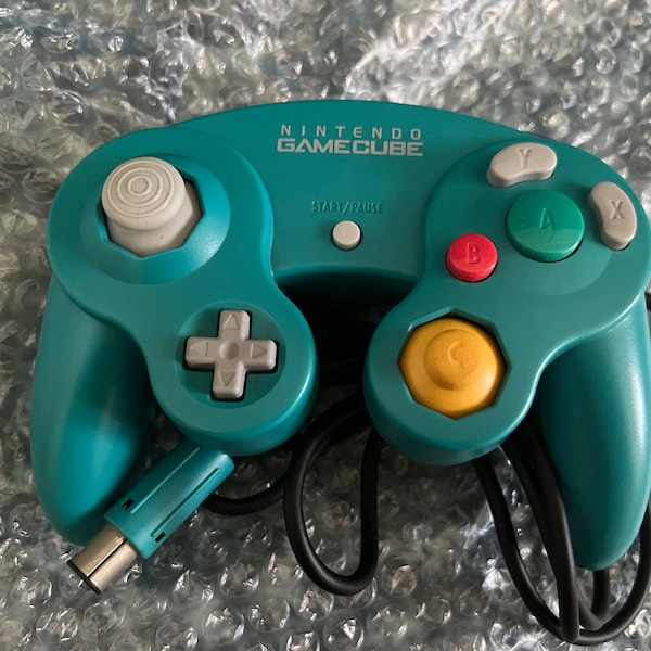 Authentic Official Nintendo Gamecube Controller - Emerald Blue - Tight ...
