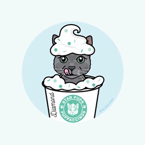 Puppaccino Custom Illustration, Digital Drawing, Your Pet in a Pup Cup ...