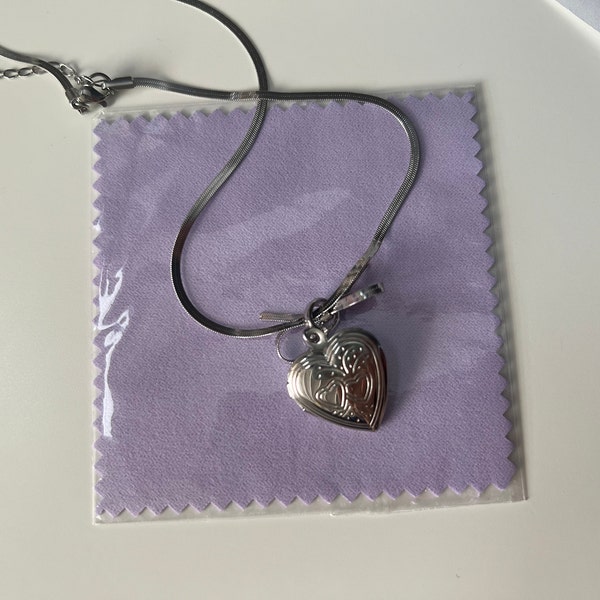 Coquette Bow Heart Locket Necklace Y2k Bow Choker Fairy Grunge Tarnish ...