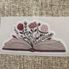Floral Book Sticker / Open Book Sticker / Reading Sticker / Book ...