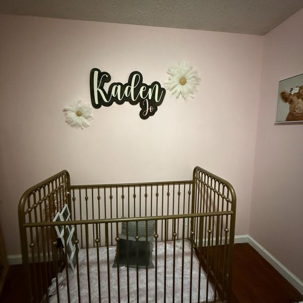 Large Wood Name Sign, Nursery Name Sign, Boho Nursery Sign , Above Crib ...