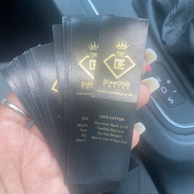 Custom Black Labels Ink: White Gold or Silver Fold Over - Etsy