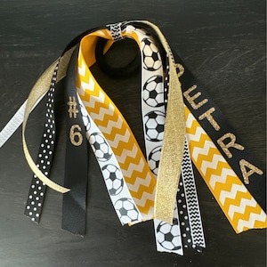 Personalized Glitter Ponytail Holder Streamer With Sports Ribbon Game ...