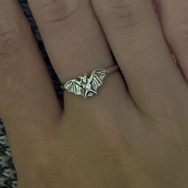 Sterling Silver Bat Ring - Etsy