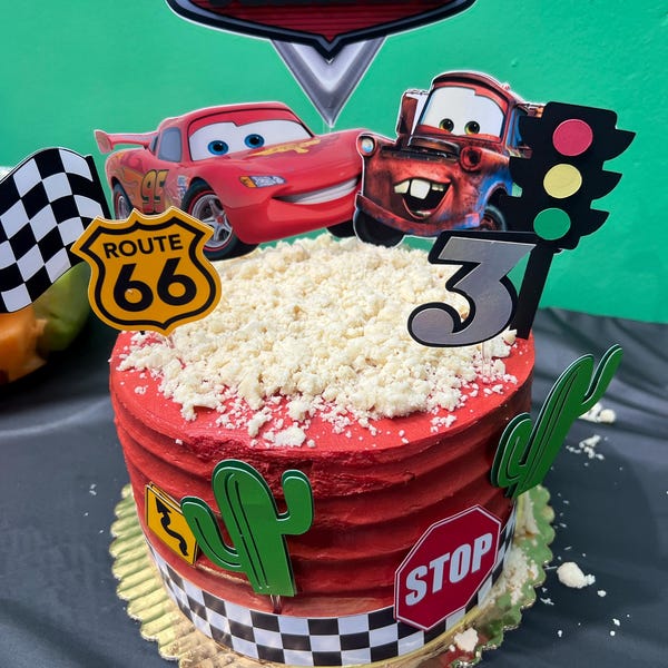 Cars Cake Topper, Custom Cake Topper, Personalized Cars Cake Topper ...