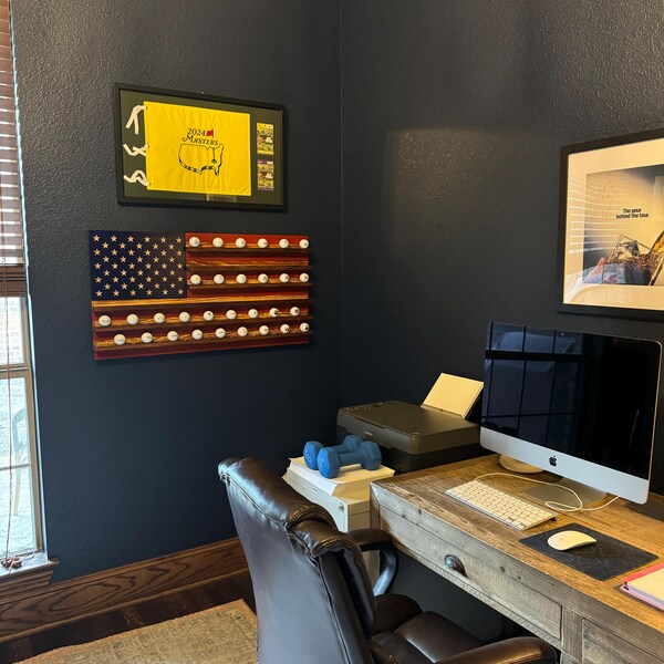 American Golf Ball Wooden Flag Display, Holds 87 Balls - Etsy