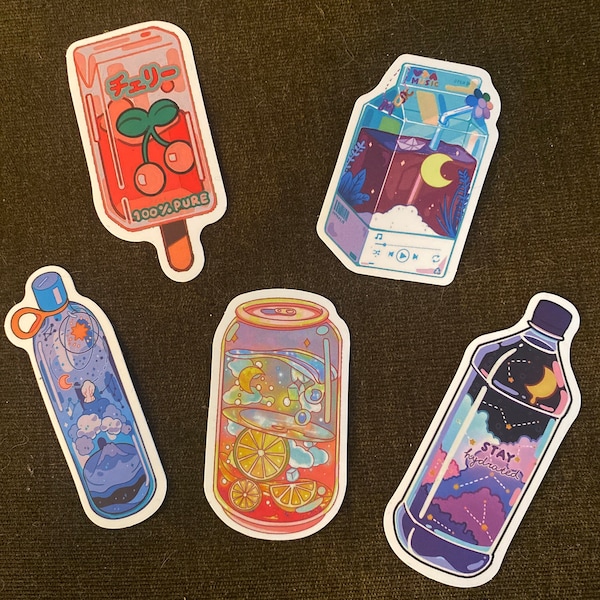 Aesthetic Drink Korean and Japanese Style Stickers Pack of 10, 20 or 50 ...