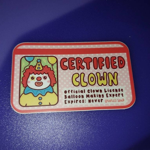 Certified Clown License Vinyl Sticker - Funny Laptop Decal - Etsy