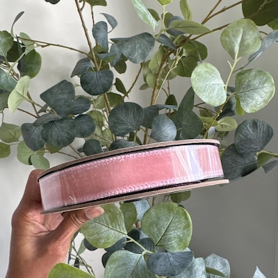 D Stevens, 10 Yards, 1 Inch Wired Ribbon, Platinum Velvet Ribbon ...