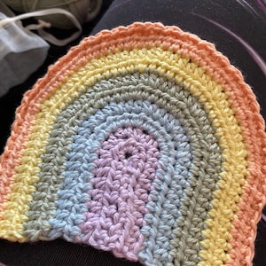 Rainbow Coaster PATTERN, Crochet Rainbow Coaster, Crochet Coaster ...
