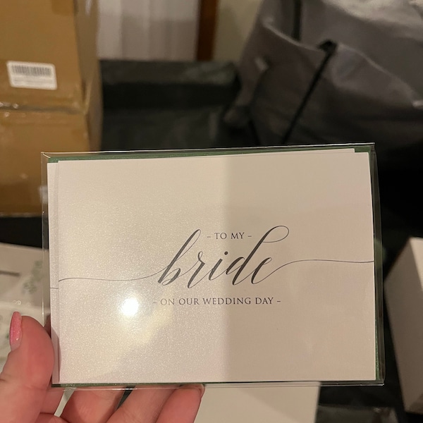 Wedding Card to Your Bride or Groom on Your our Wedding Day Love Note ...