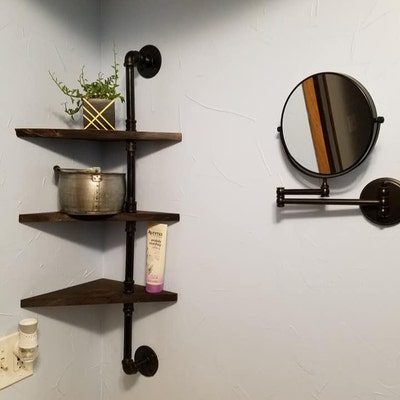 Industrial Style Corner Shelf corner Pipe Shelf corner Pipe Shelves ...
